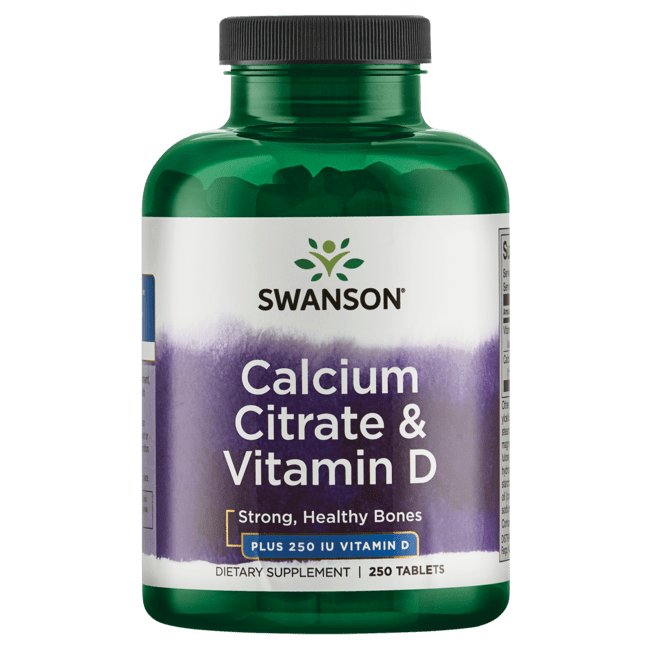 Swanson Calcium Citrate and Vitamin D 250 Tablets