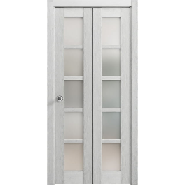 Sliding Closet Bi-fold Doors 64 x 96 inches | Quadro 4002 Light Grey ...
