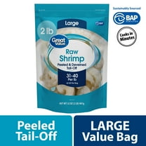 Great Value Frozen Raw Super Colossal Shell-on Tail-on Easy Peel Shrimp ...