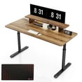 Eureka Ergonomic 60 inch Height Adjustable Desk with Monitor Stand ...