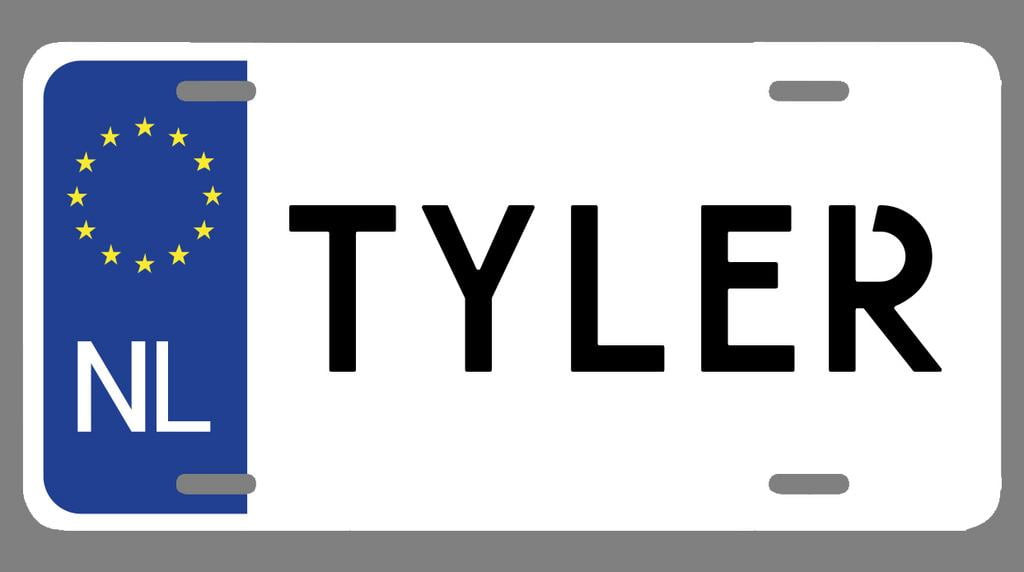 Tyler Name Euro Style License Plate Tag Vanity Novelty Metal | UV ...