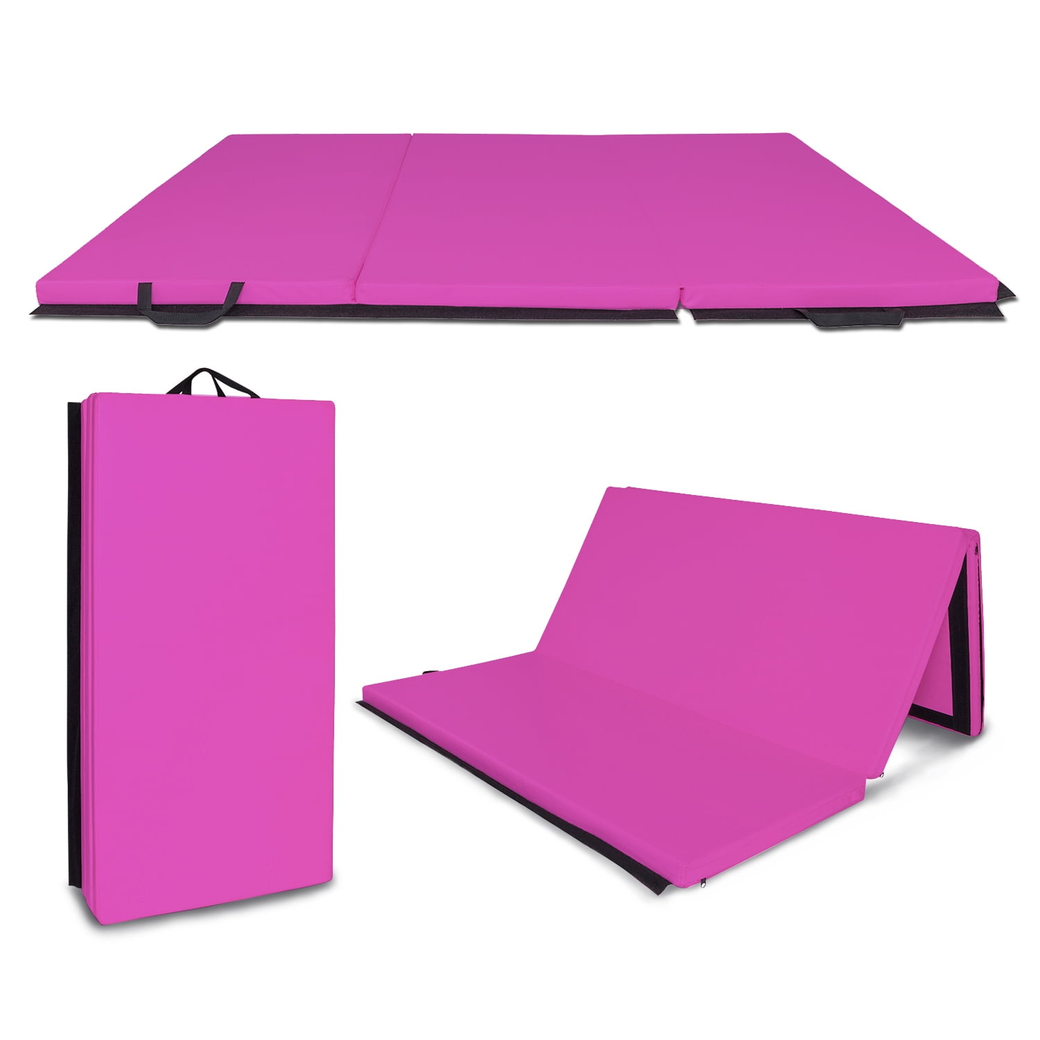 Ktaxon Gymnastics Mat, 6 Ft. × 4 Ft. × 2 In., Portable Thicken Three ...