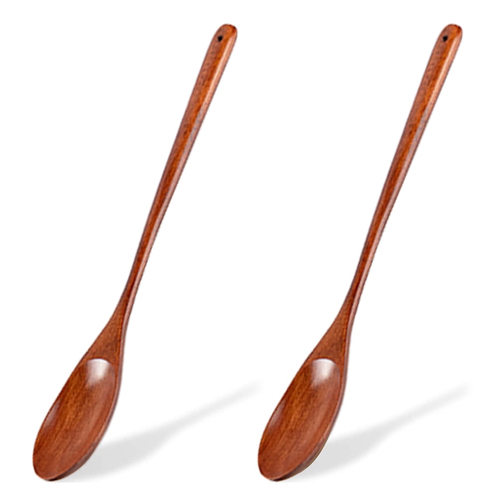 Wooden Mixing Spoon with Long Handle Non Stick Cookware Wooden Spoons ...