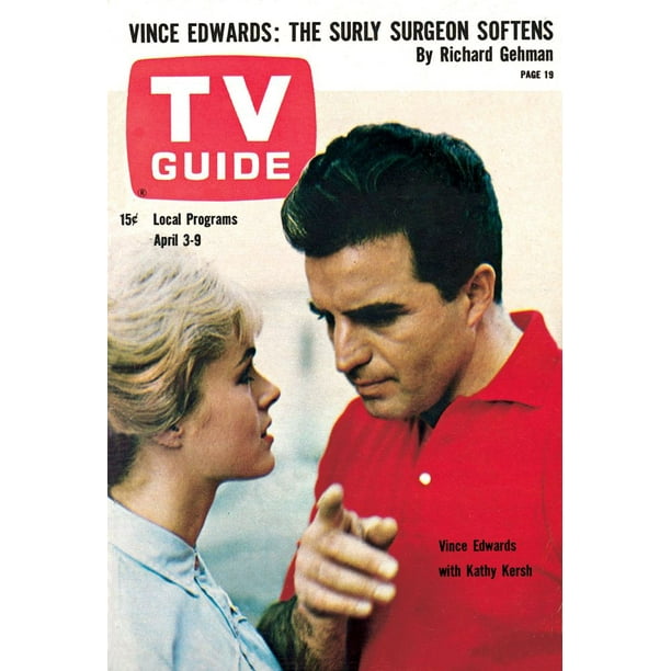 Ben Casey Kathy Kersh Vince Edwards Tv Guide Cover April 3 9 1965
