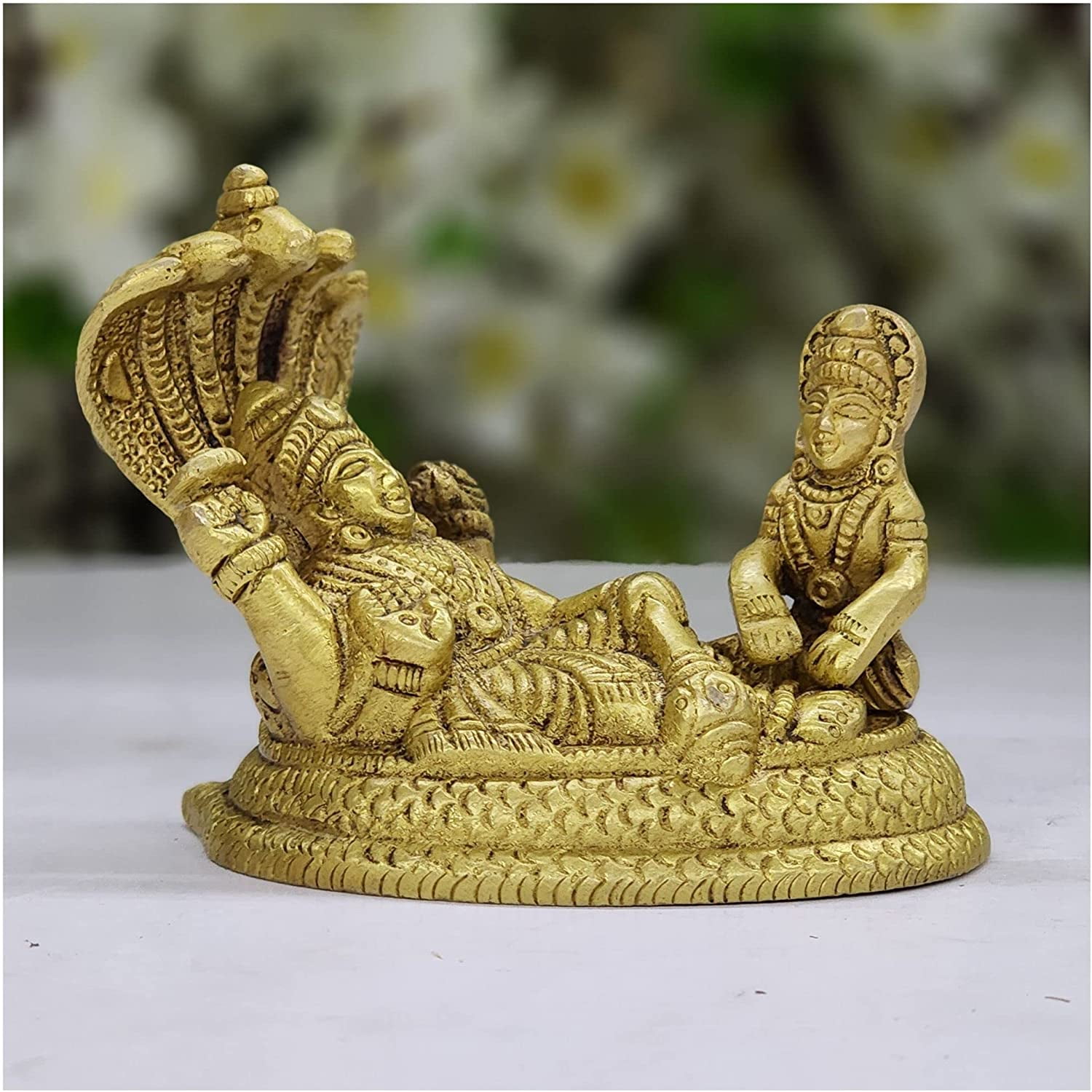 Lord Vishnu & Goddess Lakshmi Sitting On Anant Nag Brass Vishnu Lakshmi ...