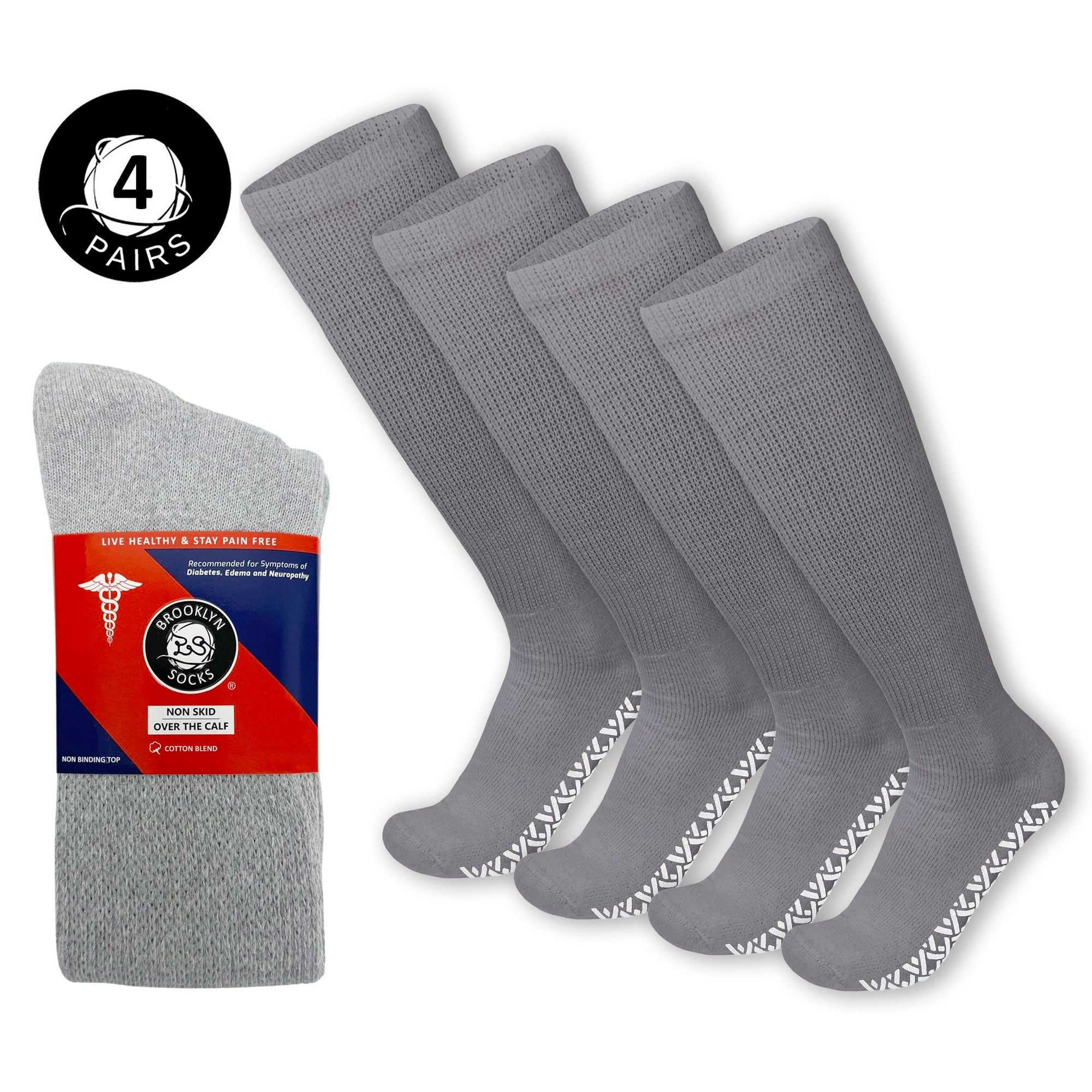 Click here for Brooklyn Socks 4 Pairs Of Non-Skid Over-The-Calf D... prices