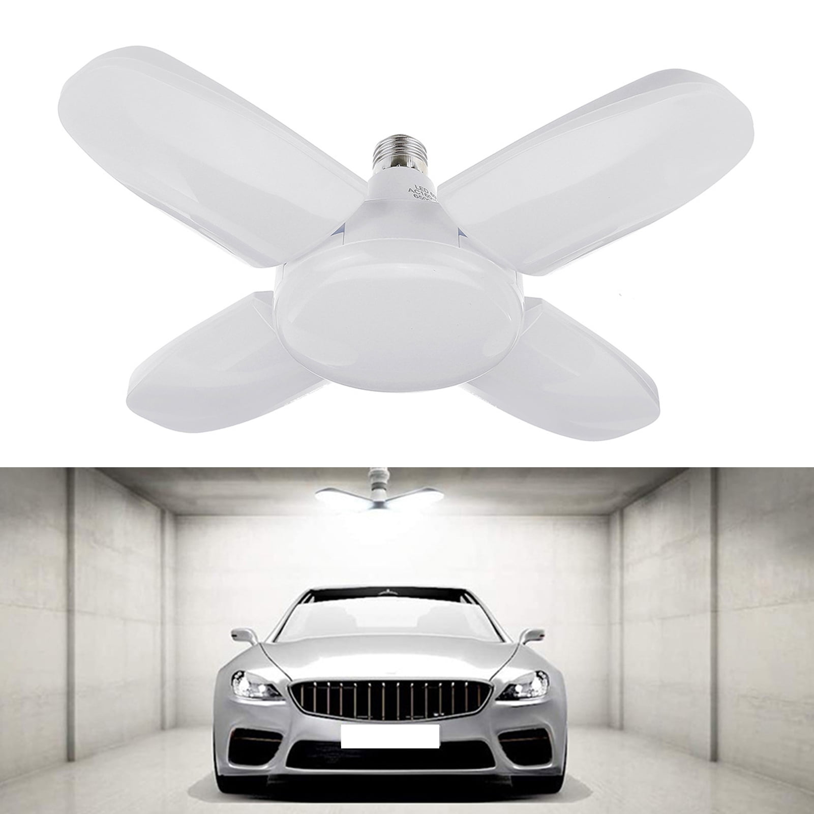 Farfi Foldable Garage Light Three-Leaf Fan Blade LED Bulb Adjustable ...