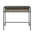 Manor Park Urban Industrial Computer Desk with Glass Top, Grey Wash ...