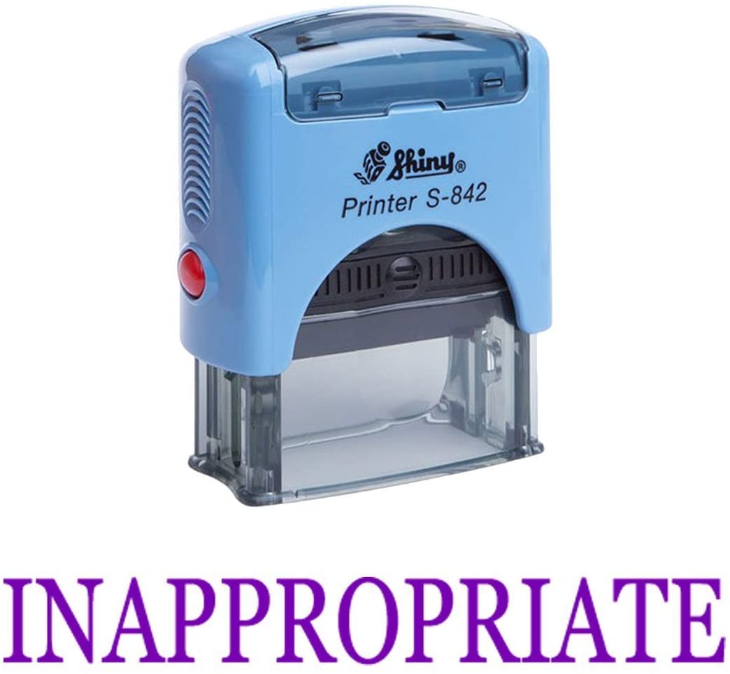 INAPPROPRIATE Self Inking Rubber Stamp Office Stationary Custom Shiny ...