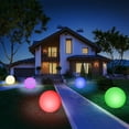 12-Inch LED Ball Light, Solar Rechargeable Globe Light Color Changing ...