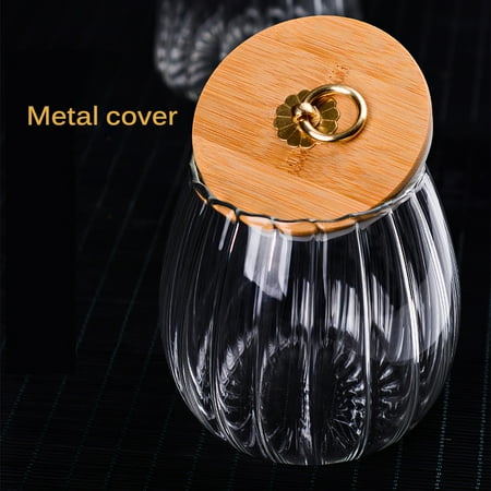 Glass Storage Jars Transparent Container Crystal Miscellaneous Striped ...