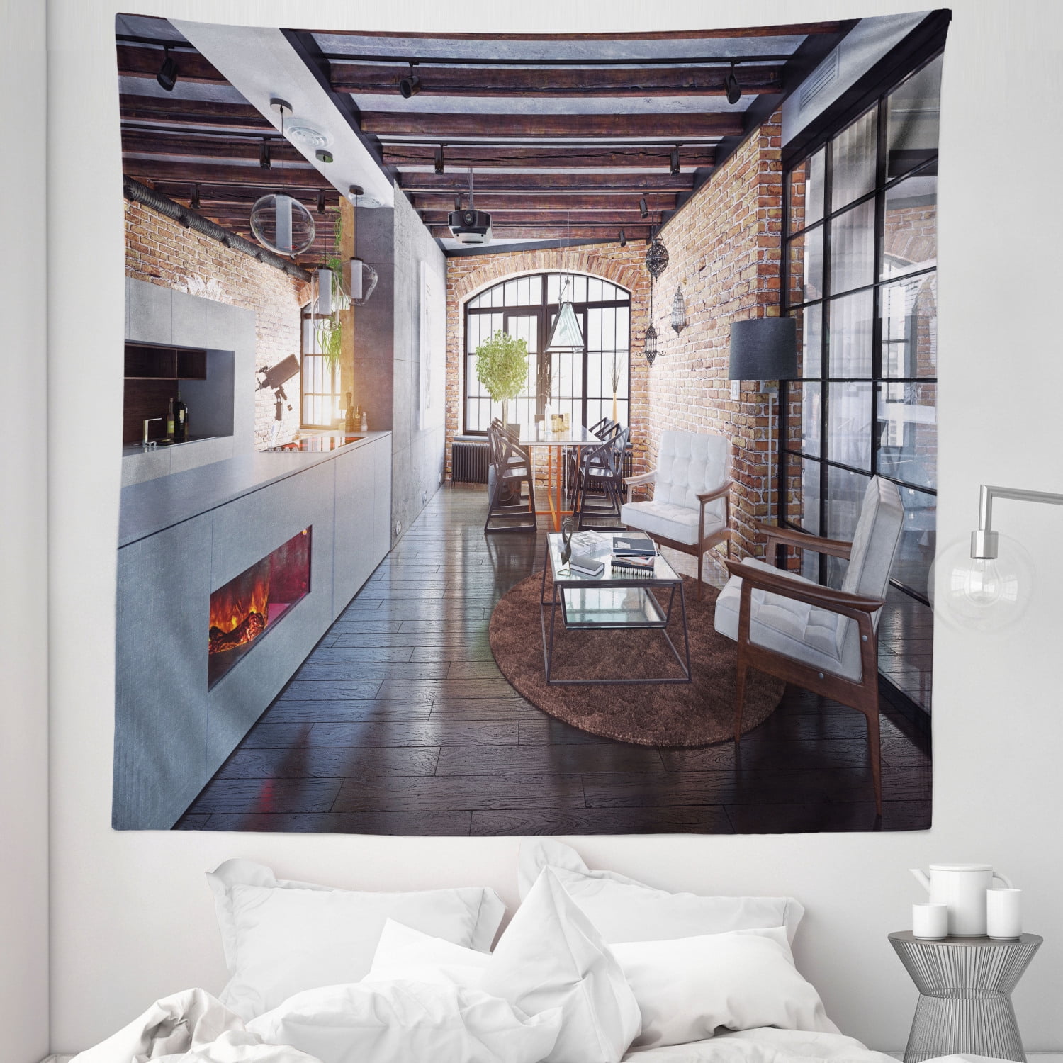 Fireplace Tapestry, Modern Kitchen Design Interior Architecture ...