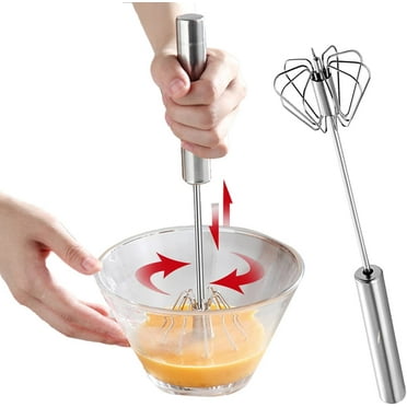 Semi-Automatic Egg Whisk - 12 Inch Stainless Steel Hand Push Whisk for ...
