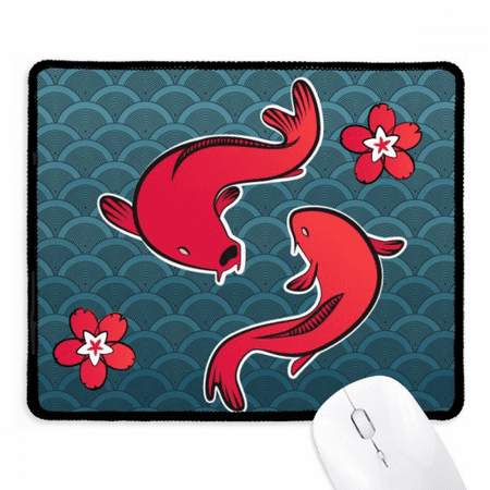 Red Fish Japan Chinese Lucky Mousepad Stitched Edge Mat Rubber Gang Pad ...