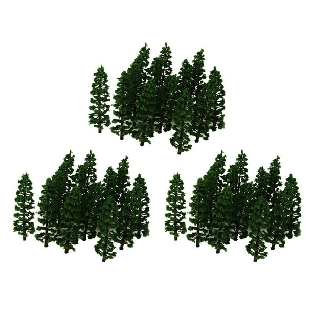 STARTIST 60x Railroad Trees Scenery Model Fir Tree 1/100 Scale ...