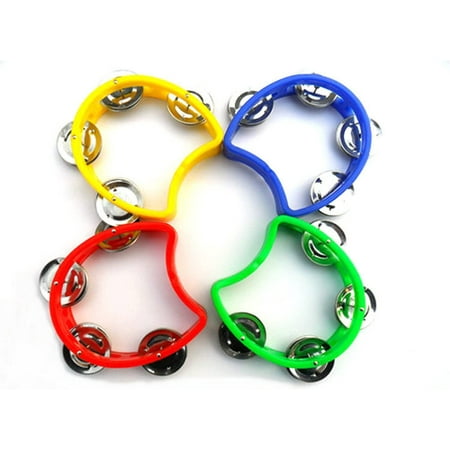 Percussion Tambourine, 4 Pcs Plastic Mini Half Moon Adults Tambourine ...