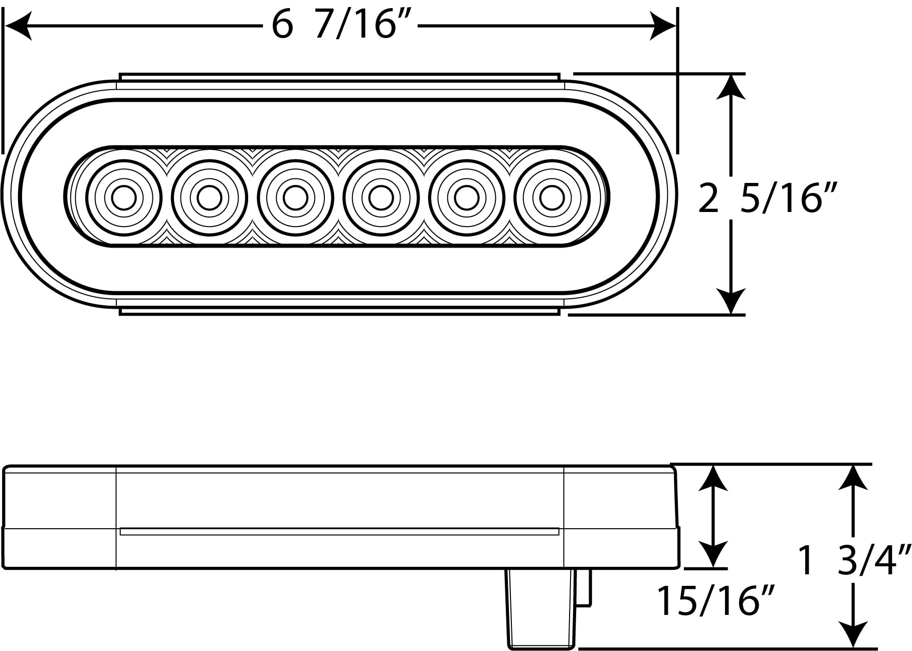Buy Optronics GloLight LED trailer light kit: two each 6-inch oval tail ...