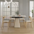 LHYY Retractable Rock Slab Dining Table Set,Modern 5-Piece Expandable ...
