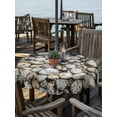Outdoor Tablecloth with Umbrella Hole Zipper River Stone Round ...