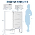 6-Drawer Fabric Dresser with Hanging Rail – Metal Frame Wardrobe ...