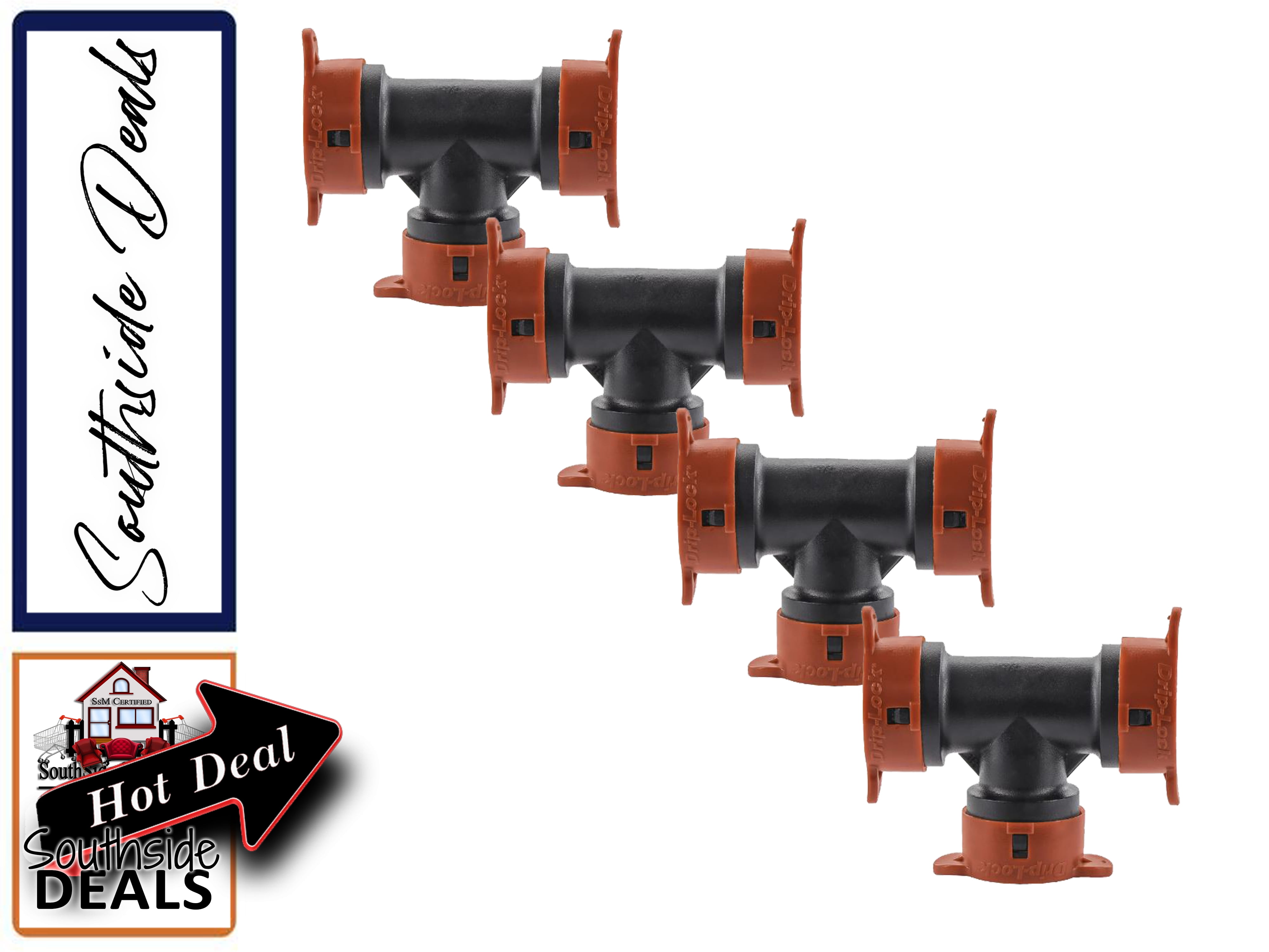 Orbit Irrigation 4923 - 1/2" Black Drip-Lock Push-Fit Tee; Drip Tubing ...