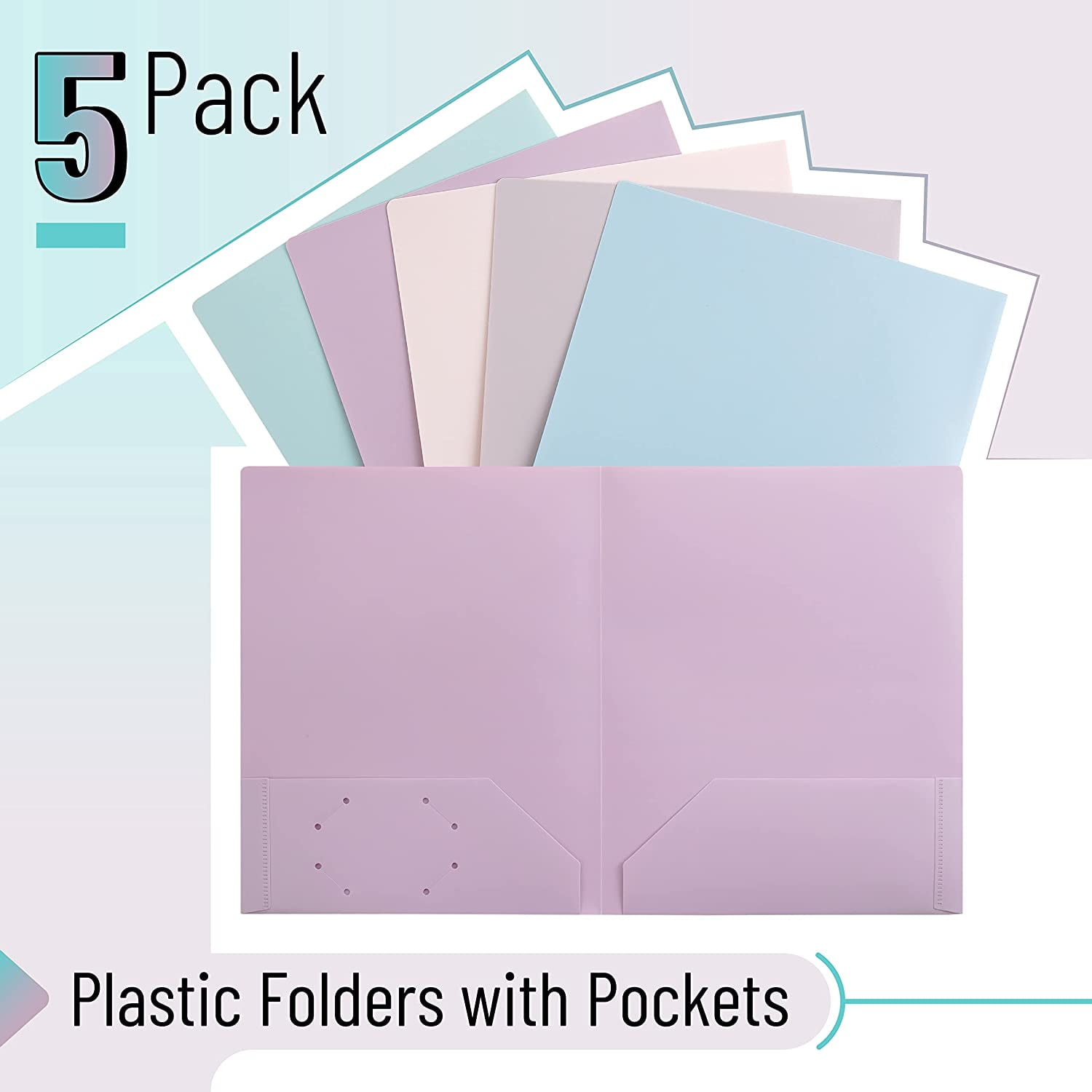 Colorful Office Organization Folders Mr. Pen 2-Pocket Plastic Folders ...