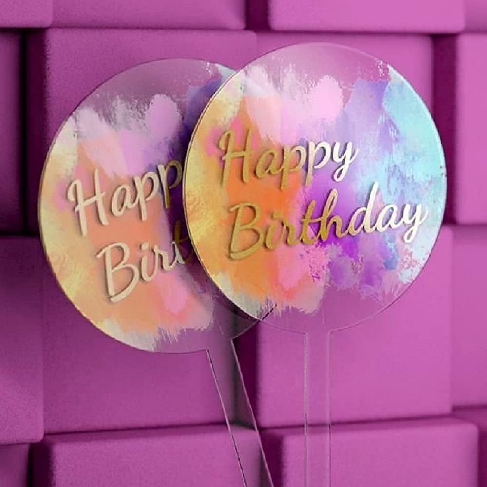 NIQOOO 10 Pack 5 inch Round Acrylic Cake Toppers, Clear Blank Circle ...