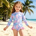 Bysome Toddler Girls Swimsuits Graphic Print Long Sleeve Mandarin ...