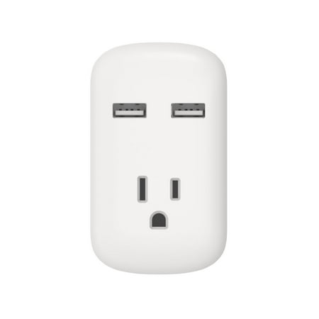 Philips Wall Tap with 2 USB Ports White