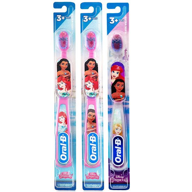 Oral-B Princess Toothbrush for Little Girls, Children 3+, Extra Soft ...