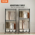 BENTISM Heavy Duty Rolling Garment Rack, 300 lbs, 36in W x 17.7in D x ...