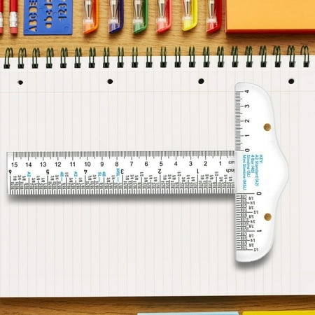 Coiry 6 inch Acrylic Straight Ruler Inch Metric Scrapbooking Measuring ...