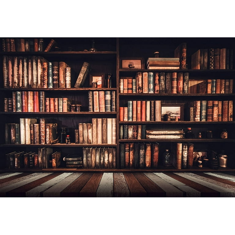 Wooden Bookshelf Background