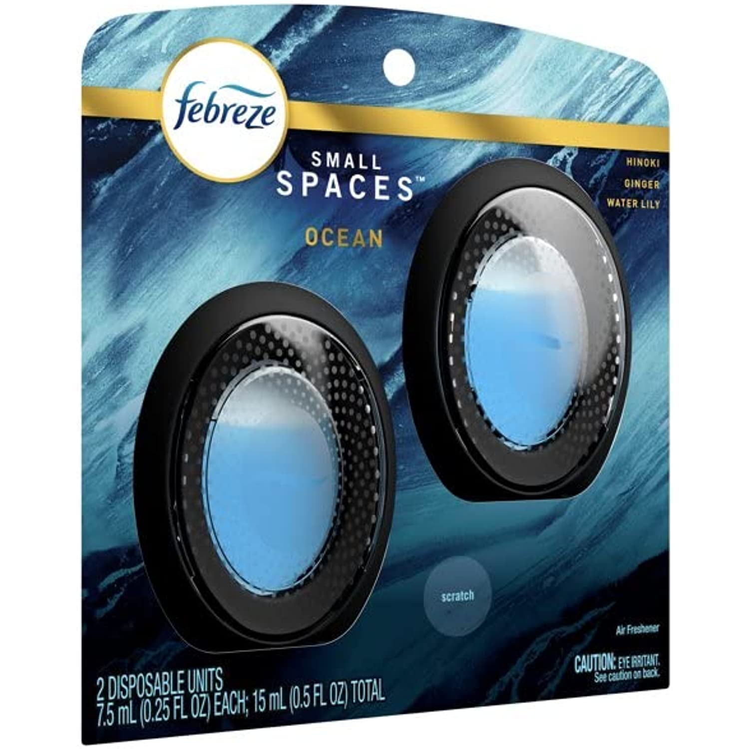 Febreze Odor Eliminator Small Spaces Air Freshener Ocean, .25 Fl Oz, 2 ...