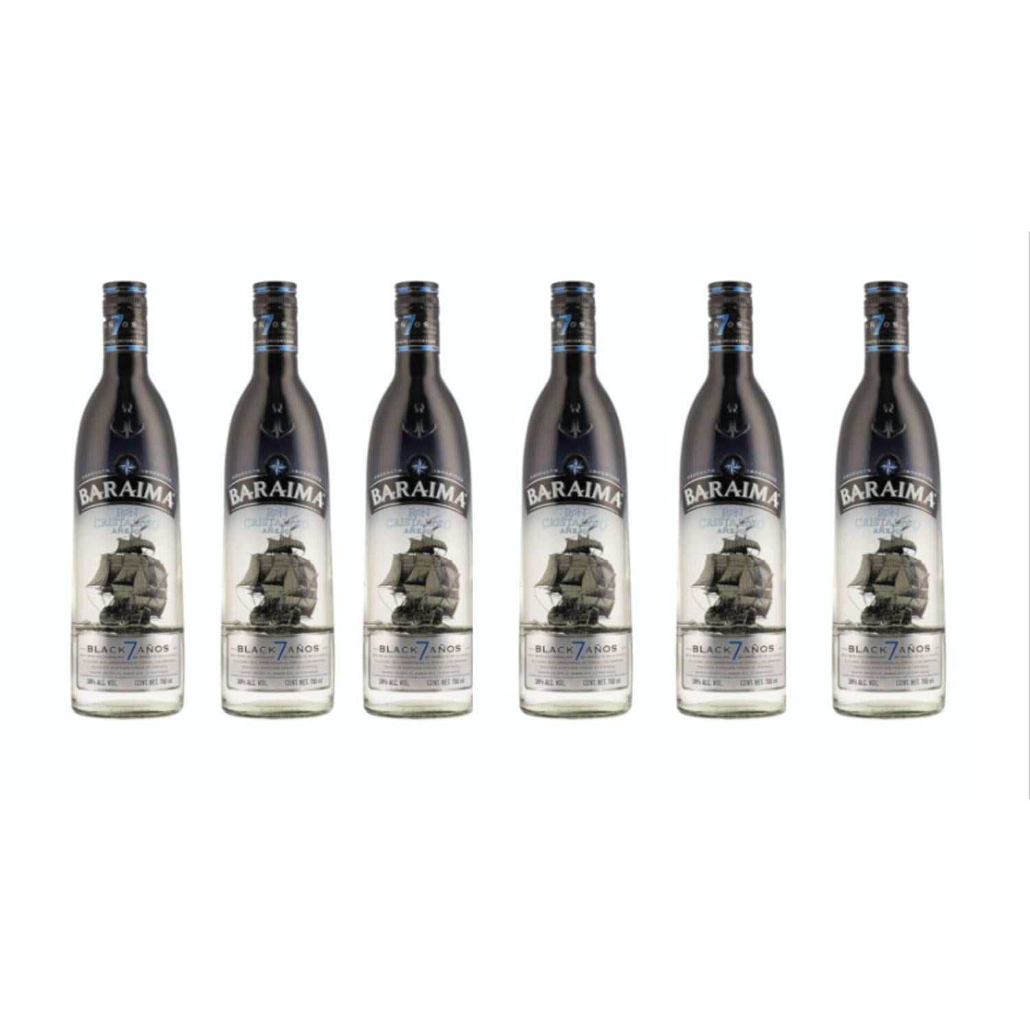 Pack de 6 Ron Baraima Black Añejo Cristalino 7 Años 750 ml | Bodega Aurrera en línea