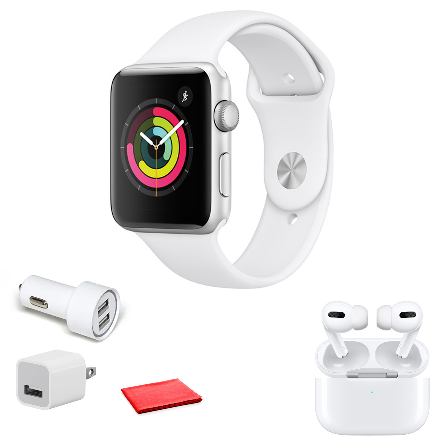 Apple Watch Series 3 Smartwatch GPS Only White Sport Band With Apple Apple Watch Series 3 Smartwatch GPS Only White Sport Band With Apple