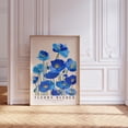 Affixzi Vintage Blue Floral Wall Art - Botanical Print with Blue ...