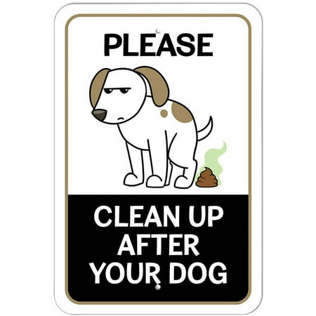 Please Clean Up After Your Dog Pooping Sign - Walmart.com