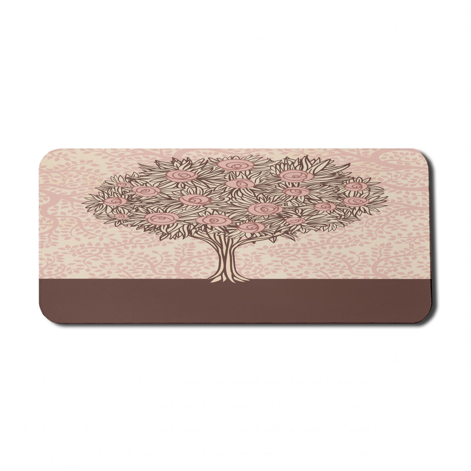 Rose Computer Mouse Pad, Doodle Style Flourishing Tree Branches ...