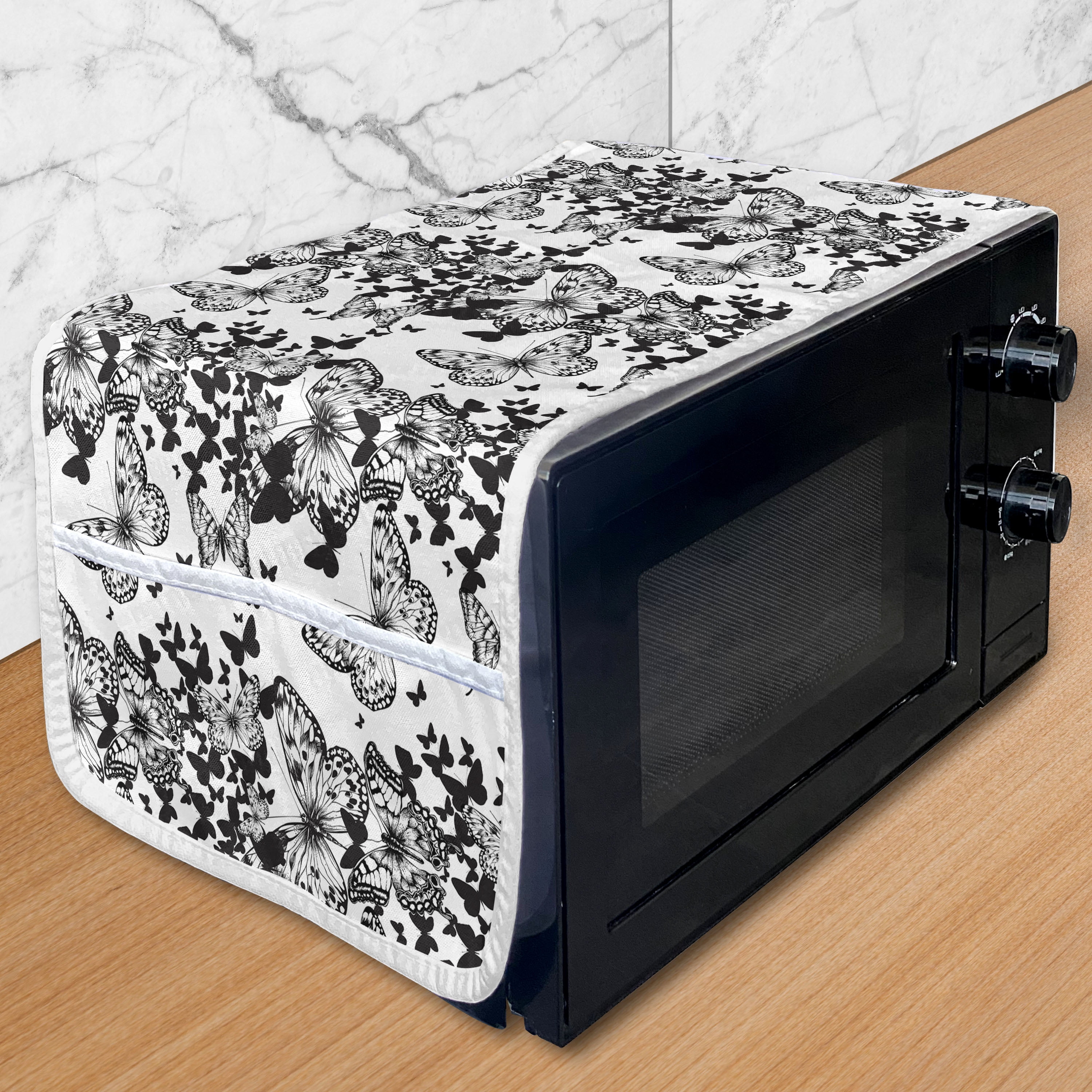 Black and White Microwave Oven Cover, Starry Night Drifter Butterfly ...
