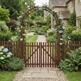 Ktaxon 85.2" Wooden Garden Arch Arched Top with Door Picket Fence ...