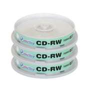 50 Pack Smartbuy Blank DVD+RW 4x 4.7GB 120Min White Inkjet Hub Printable Rewritable DVD Media ...