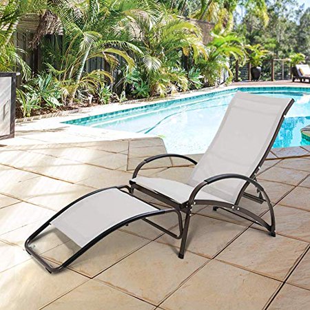 Crestlive Products Outdoor Folding Reclining Chaise Lounge Chair ...