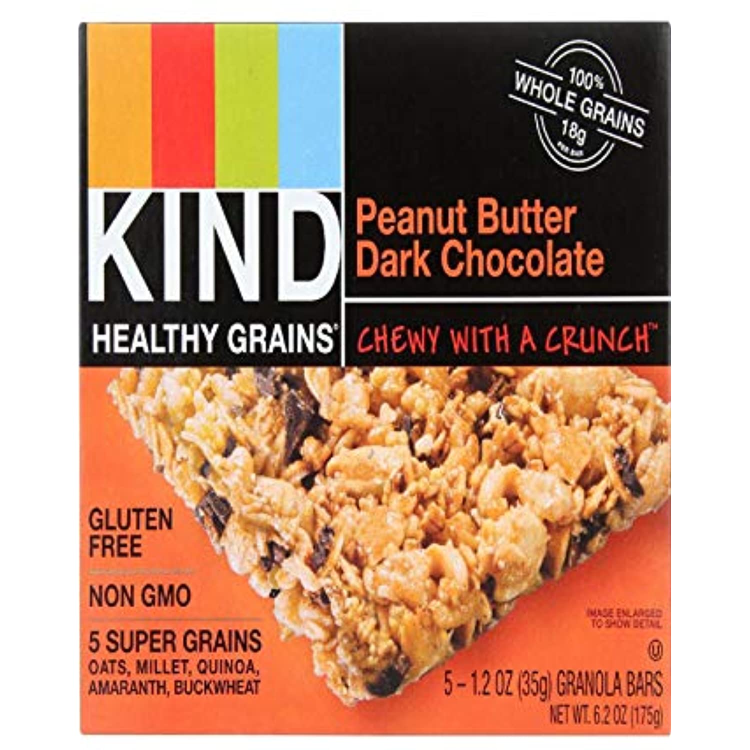 Kind Granola Bar, Peanut Butter Dark Chocolate, 1.2-Ounce Bars, 5 Bars ...
