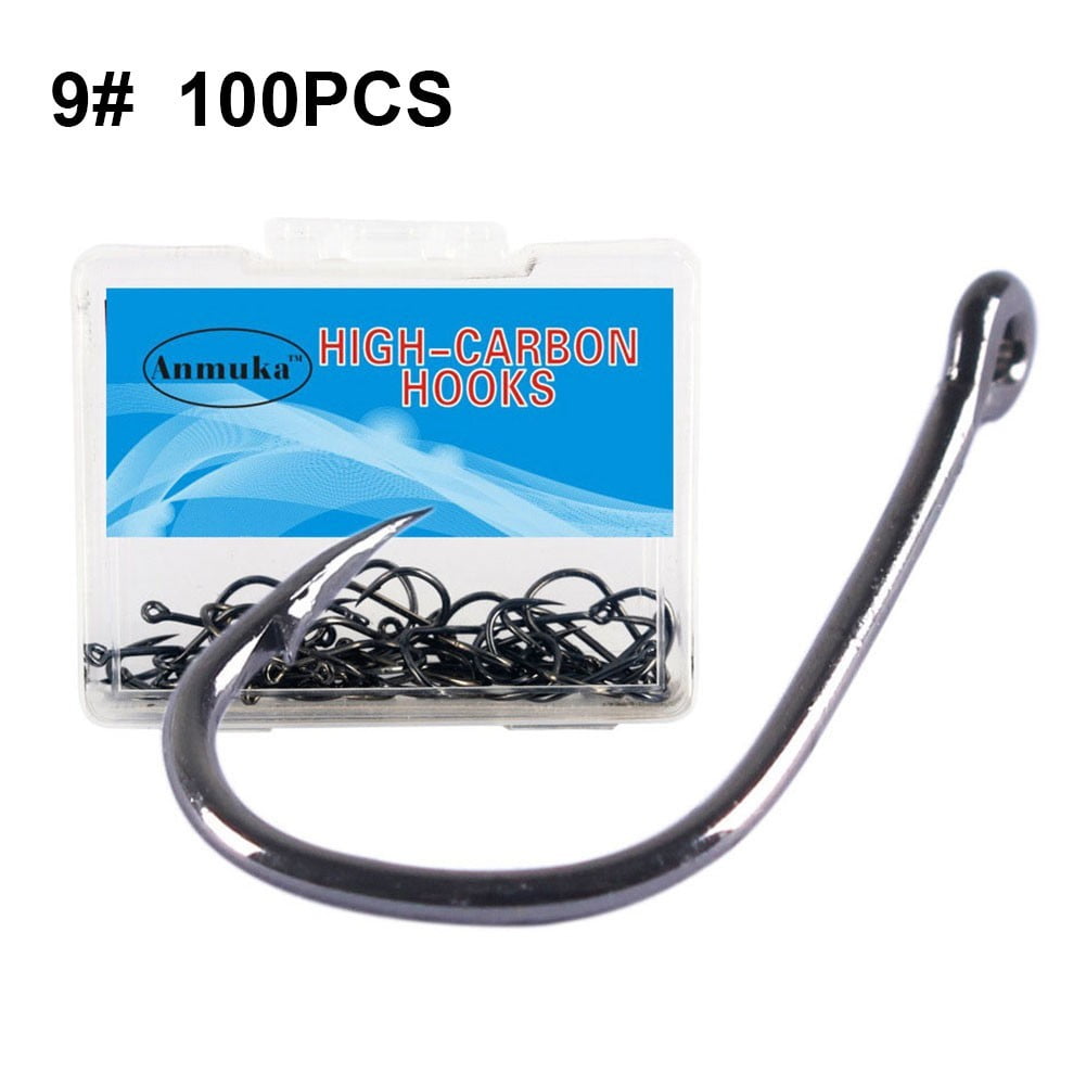 RANMEI 100 pcs 3#-12# professional Fish Hooks With Ring Fishing Gear ...