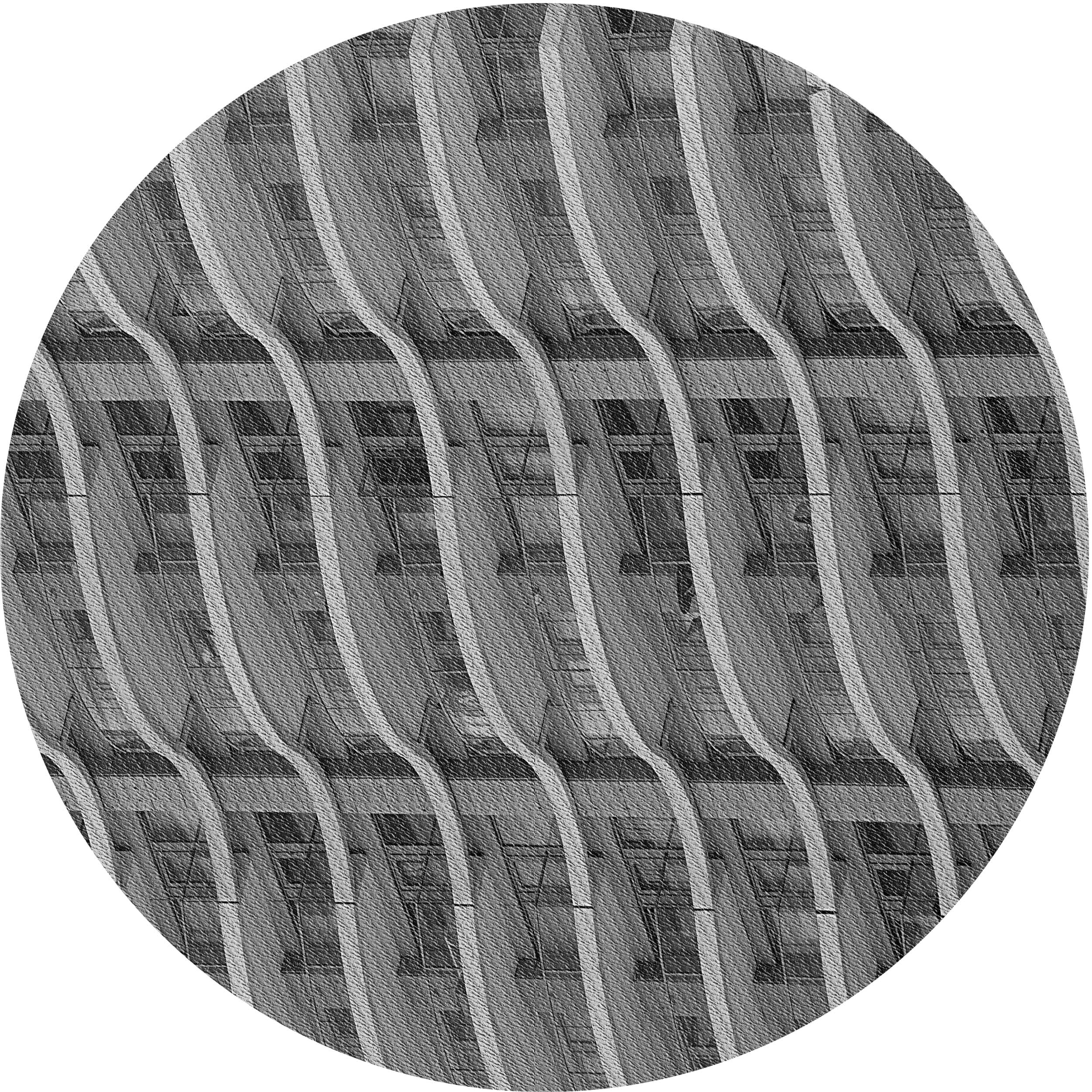 Ahgly Company Indoor Round Patterned Gray Wolf Gray Area Rugs, 5' Round ...
