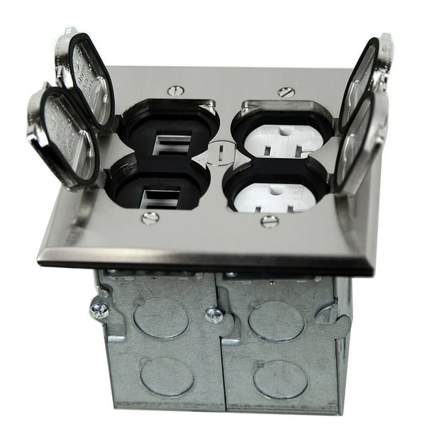 Enerlites 975549-S-D Floor Box Kit, 2 Gang 20A Tamper / Weather ...