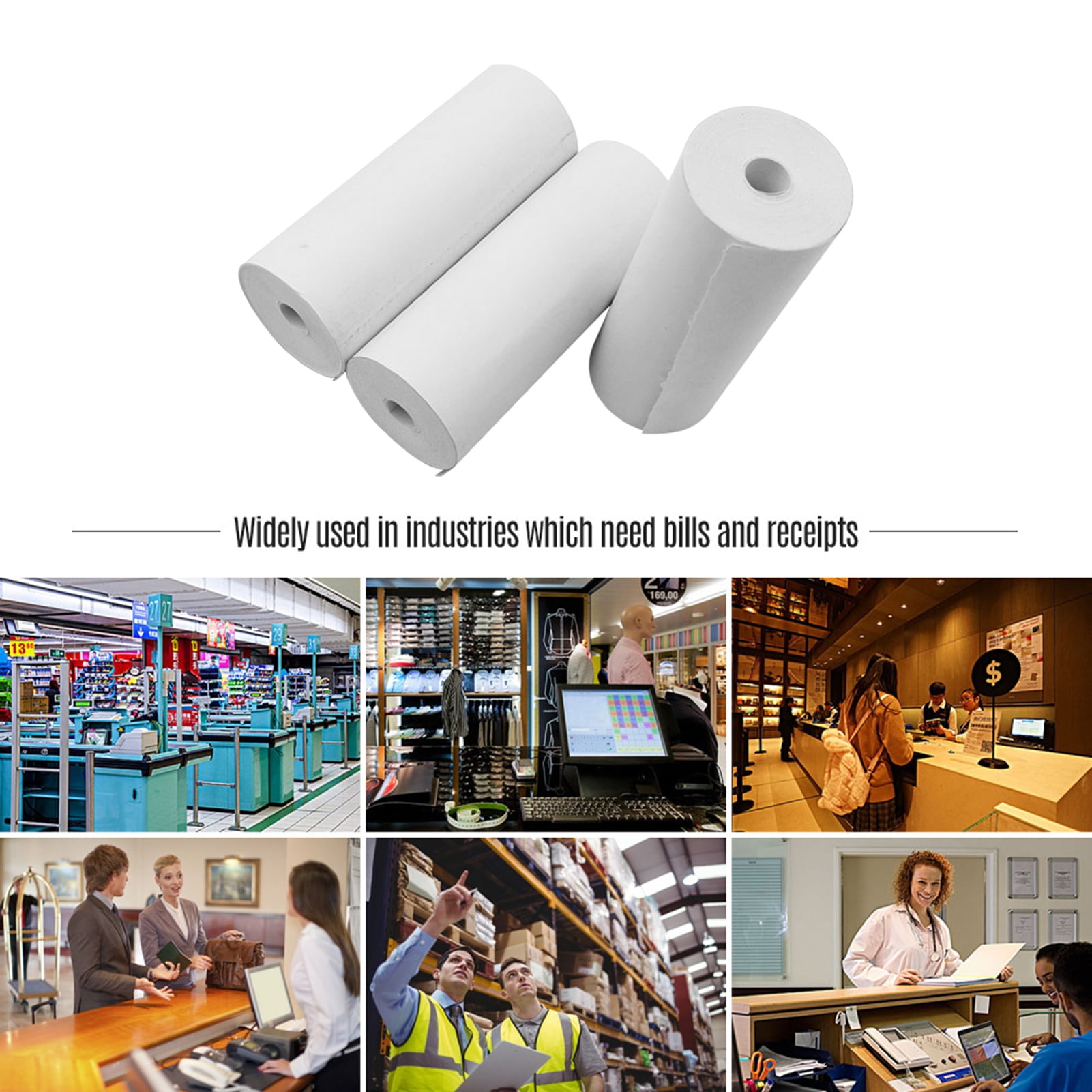 Thermal Printer Paper, 80mm Width, Till Roll, Card Machine Paper Rolls ...