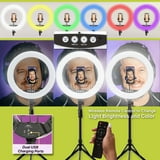 "Vivitar 18"" LED RGB Ring Light with Video Stand, Wireless Remote ...