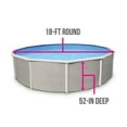Belize 18-ft Round 52-in Deep 6-in Top Rail Metal Wall Swimming Pool ...